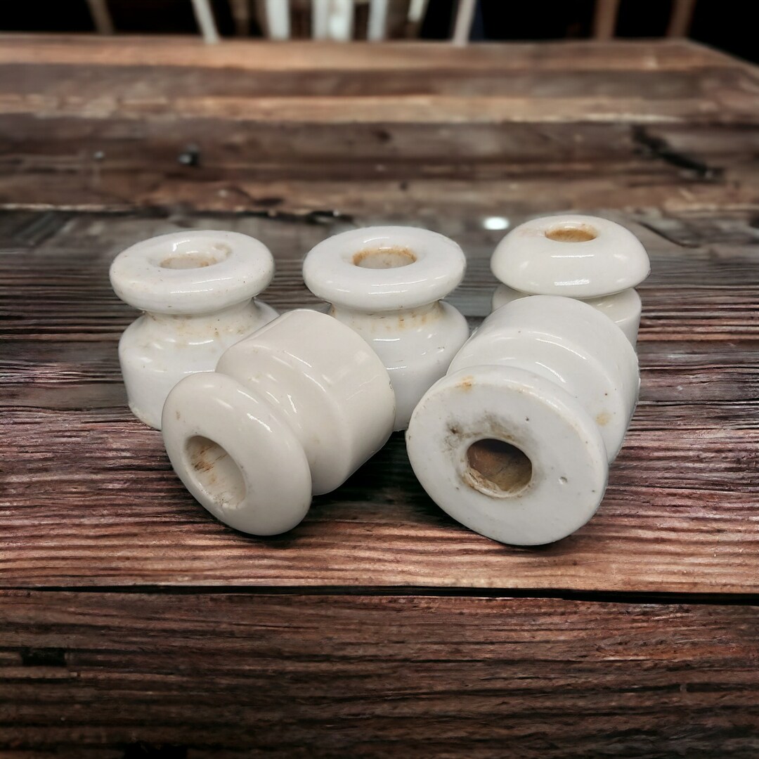 French Vintage Porcelain Electrical Insulators From War Time Normandy ...