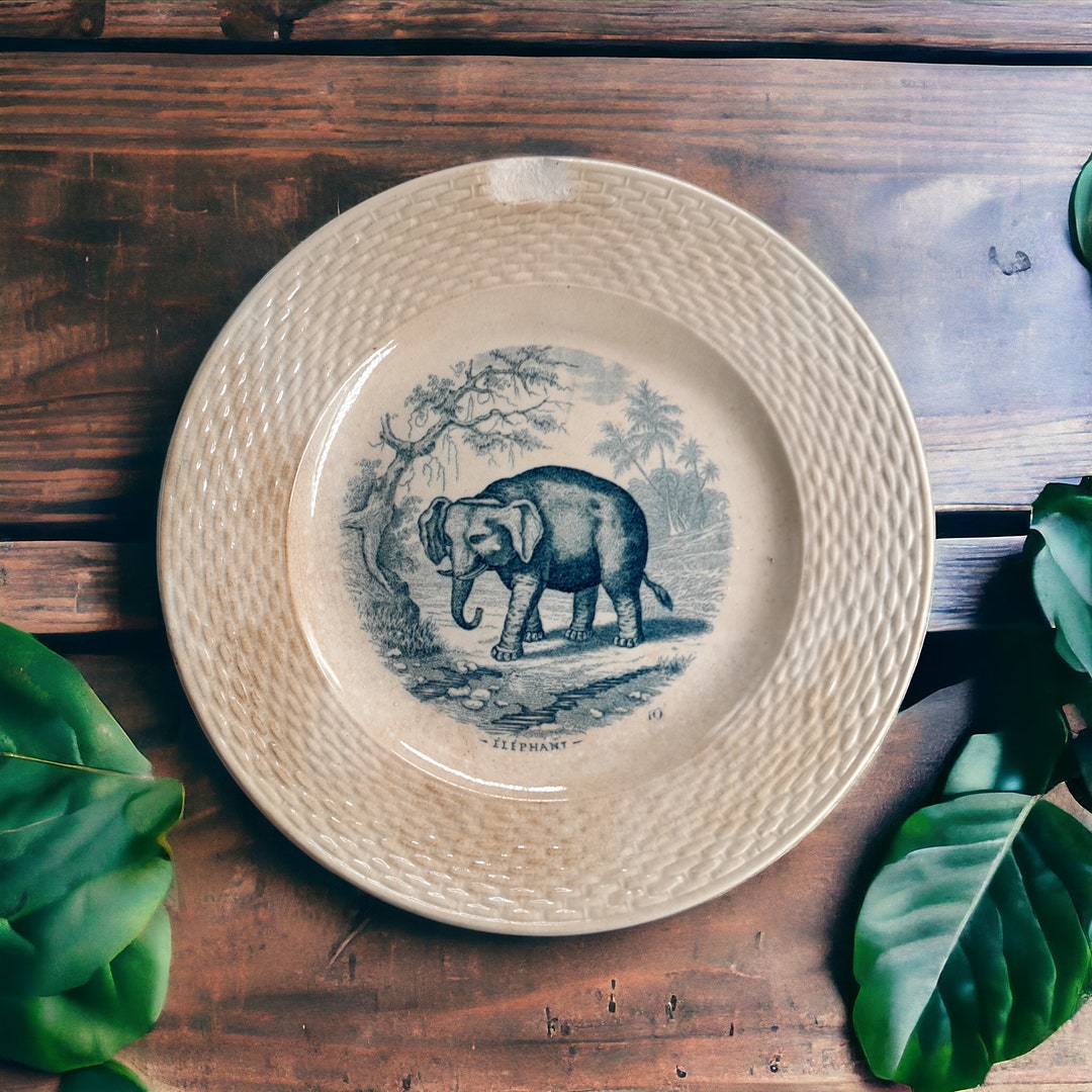 Antique Digoin Sarreguemines French Ceramic Talking Plates Depicting an ...