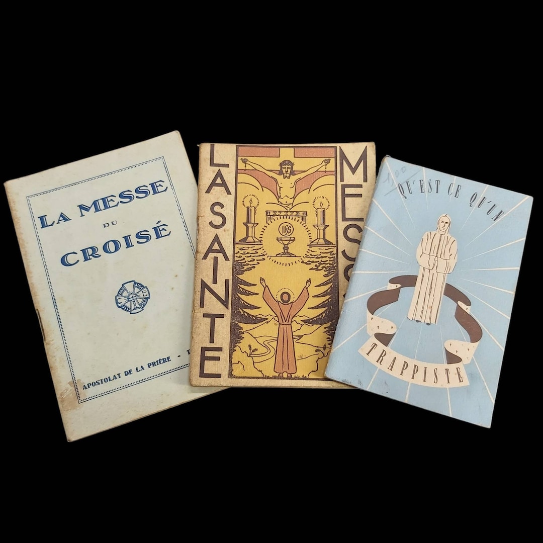 Set of 3 Old Vintage French Mass and Religious Booklets, French ...