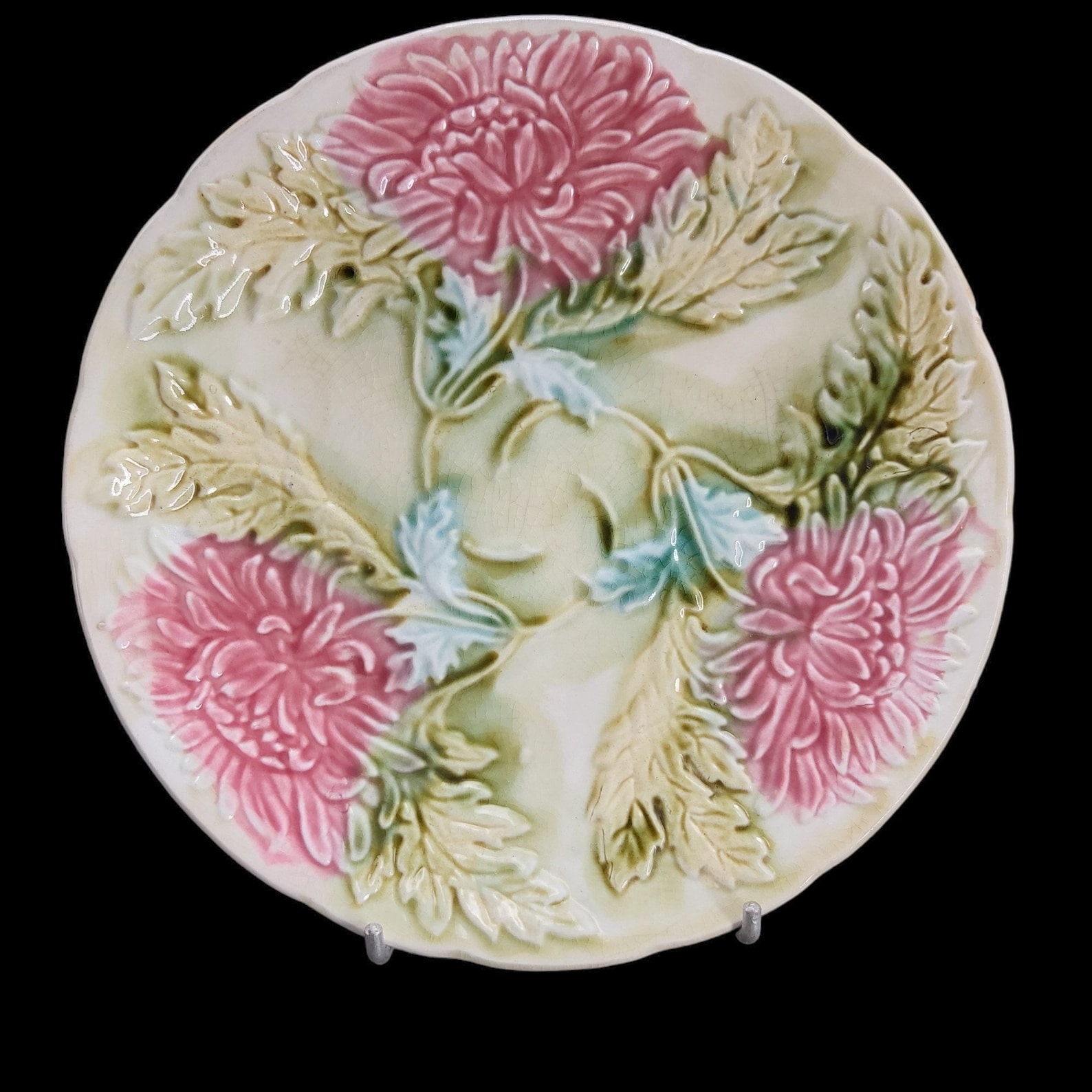Timeworn Antique French Barbotine Majolica French Plate With - Etsy