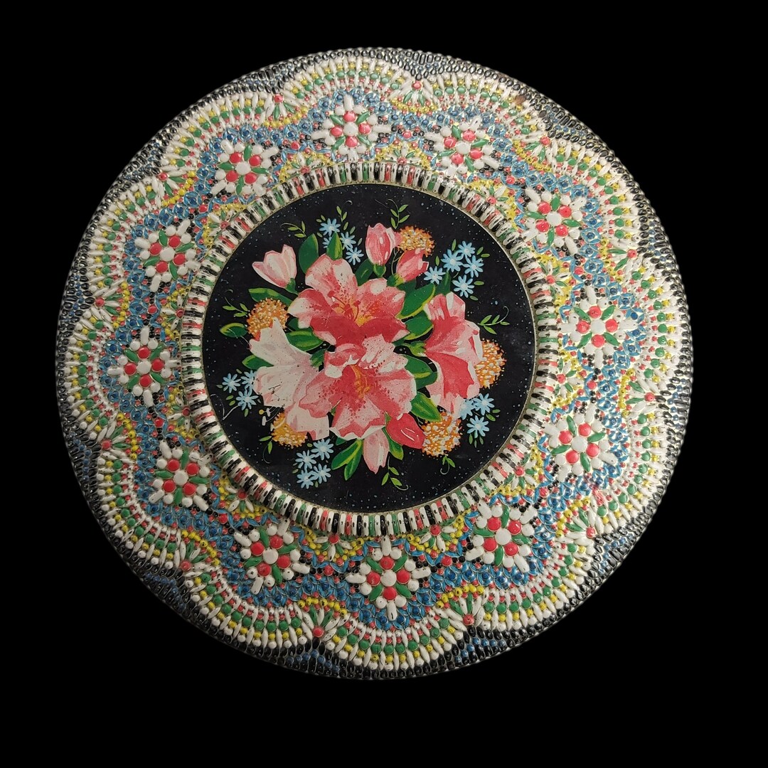 Vintage Dutch Textured Bohemian Style Candy Tin Box, Sweet Box ...