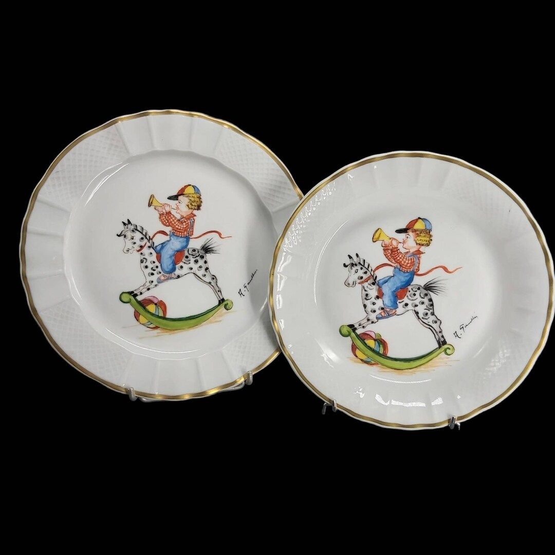 Unique B & Co Limoges 'rene Caire' Hand Painted Childrens Set of ...