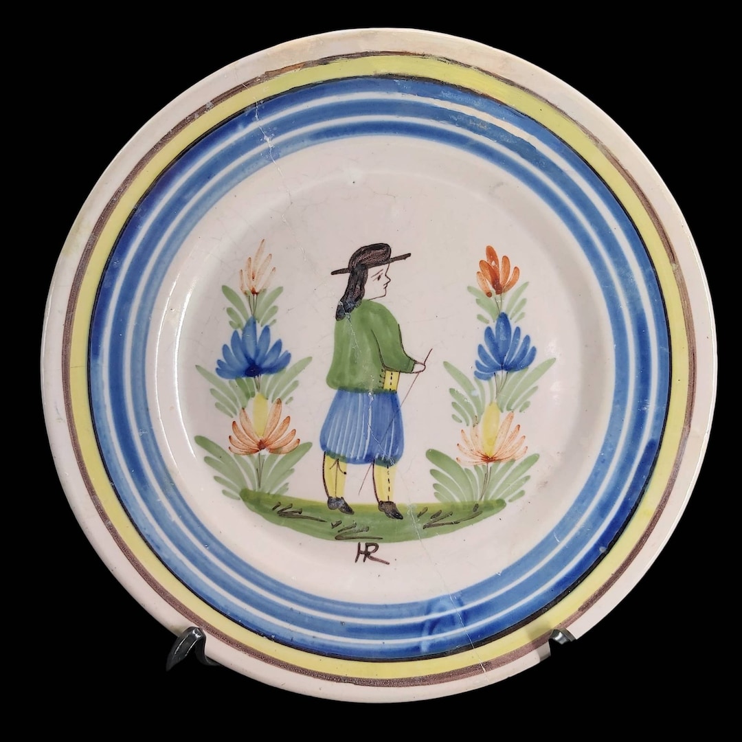 Antique Traditional Quimper French Ceramic Plate, Wall Plate, Quimper ...