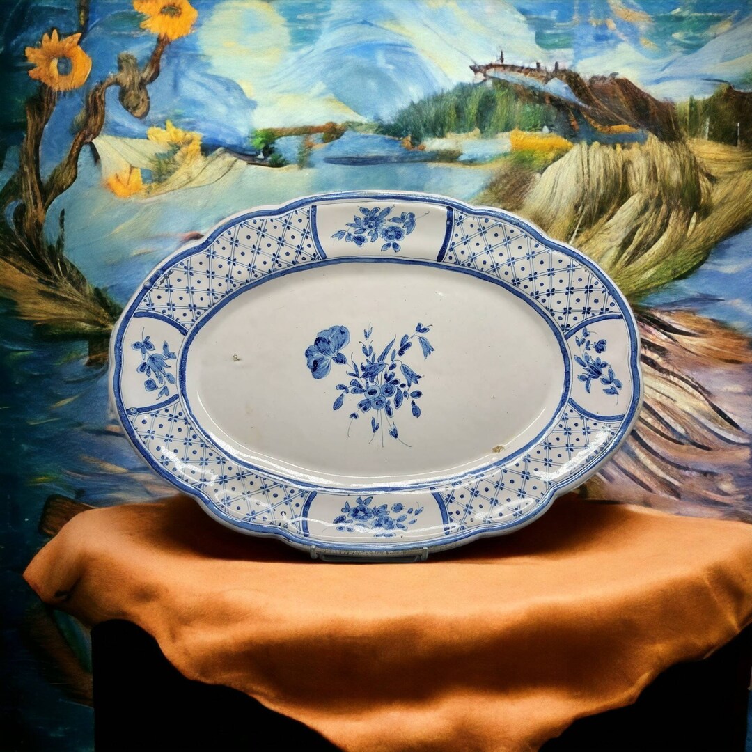 Antique 18th Century French Rouen Faience Ceramic Serving Platter Circa ...