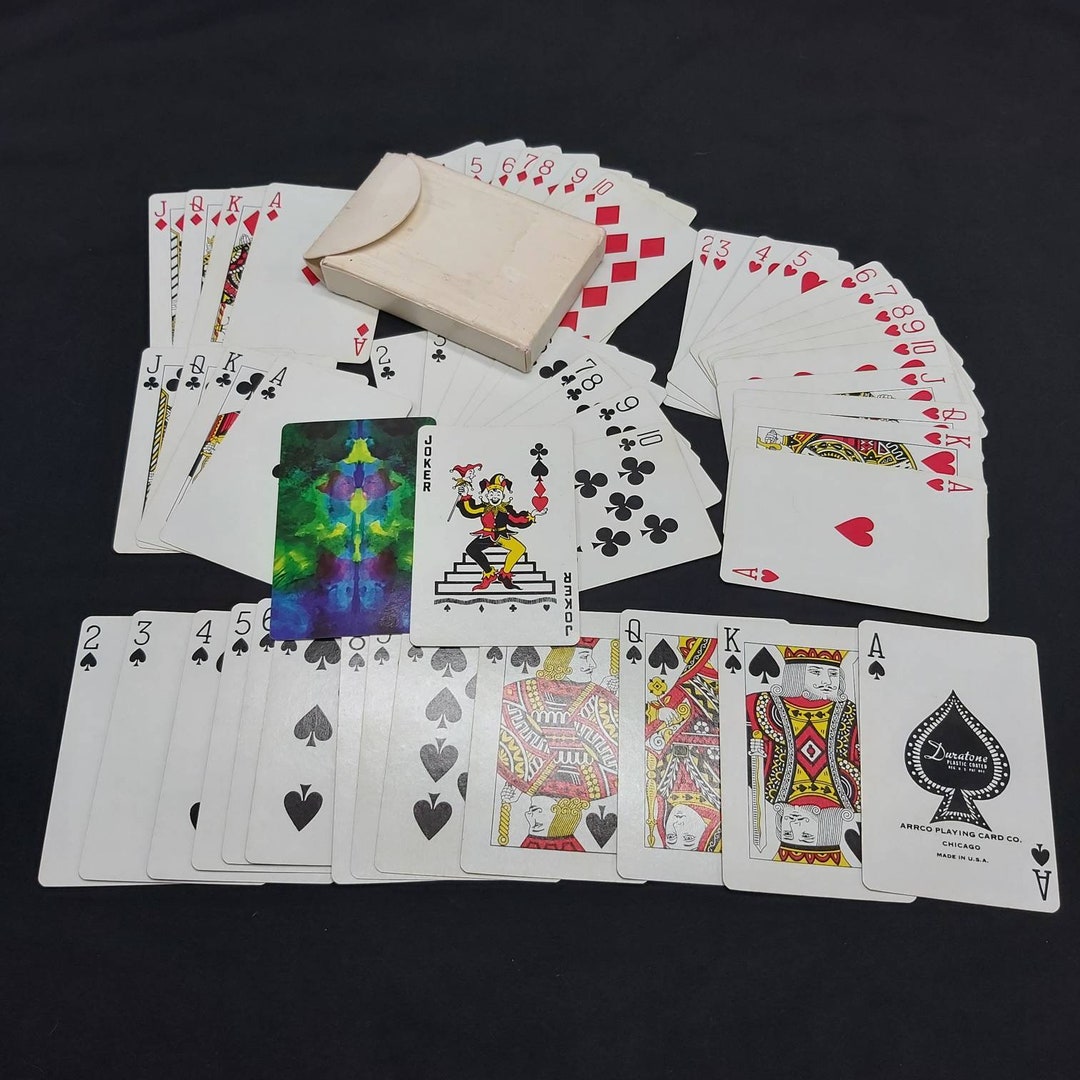 Vintage Duraton Arrco Complete 54 Playing Card Deck With Gold Edge ...
