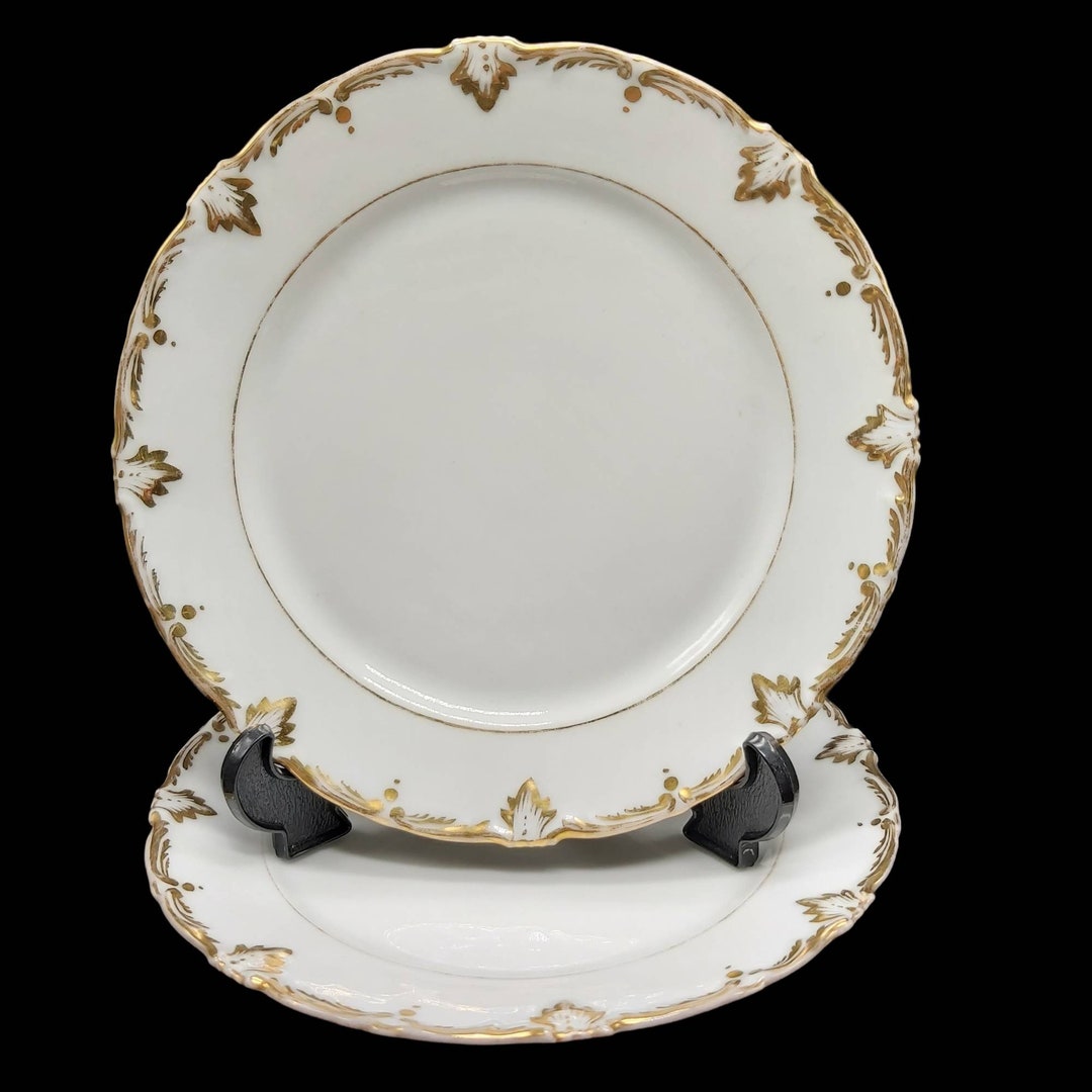 2 Antique Unusual Gold Gilt Old Paris/vieux Paris Porcelain Side Plates ...