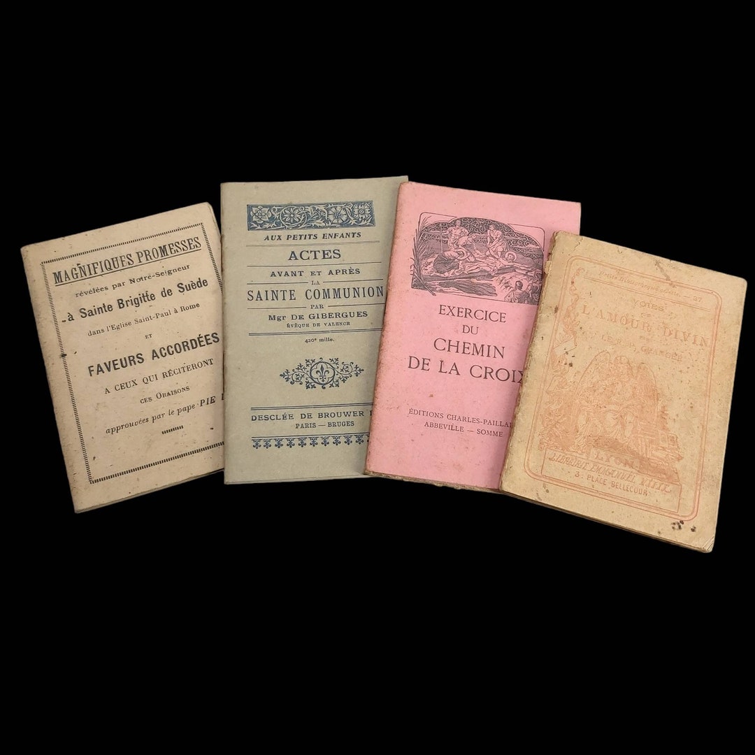 Set of 4 French Antique Mass and Religious Booklets, French Religious ...