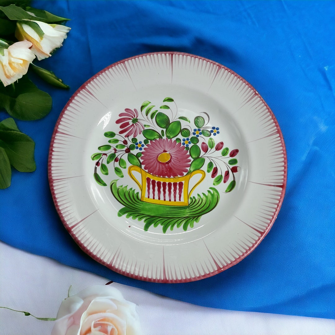 French 18th Century Antique Hand Painted Strasbourg Earthenware Plate ...