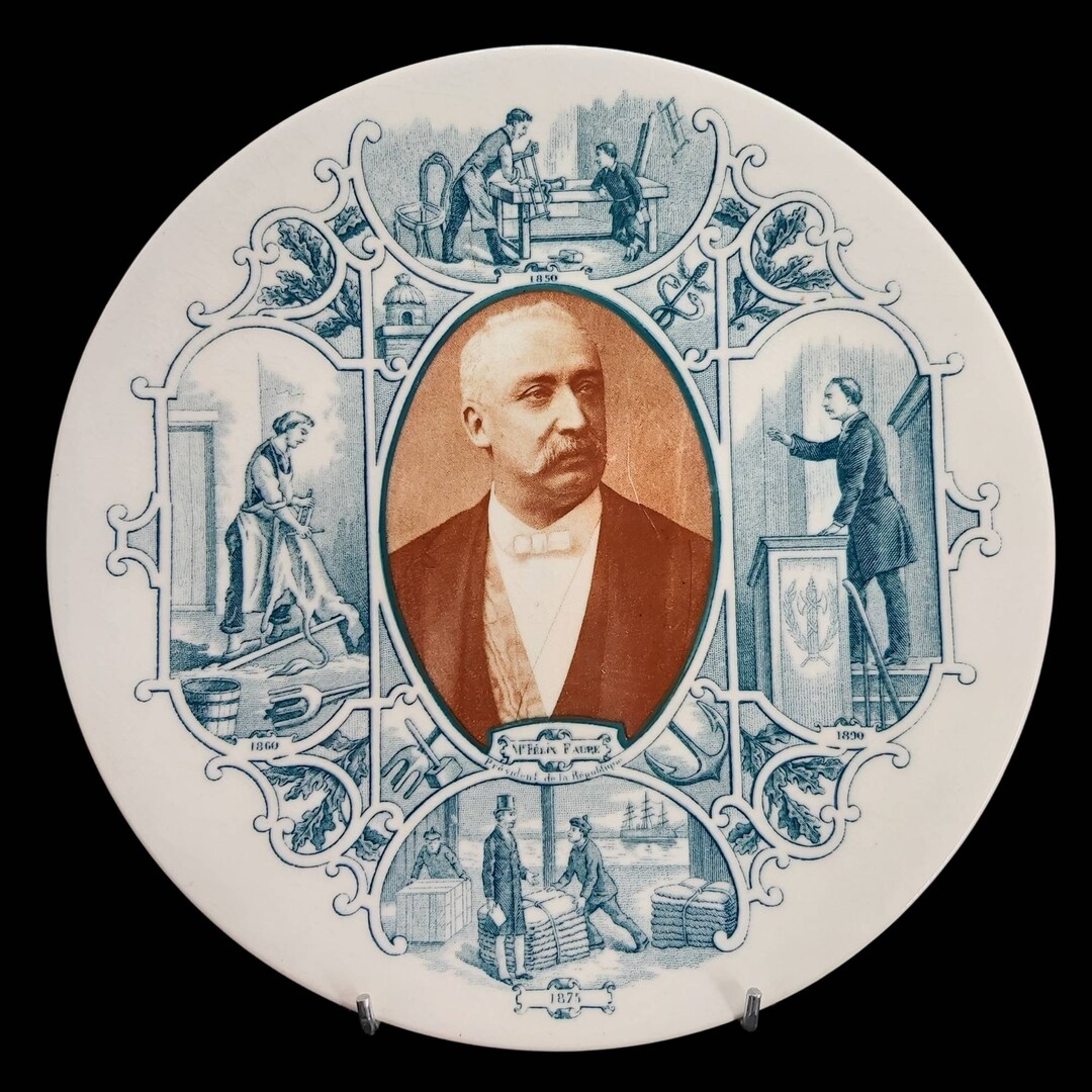 Antique French Talking Plate of Felix Faure French President Portrait ...