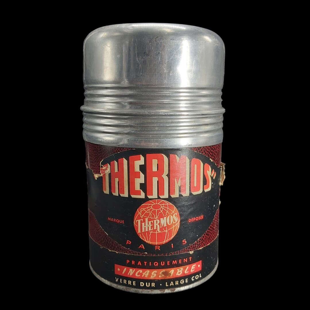 Vintage French Retro Thermos / Flask, Marque Deposee Paris, Retro Flask ...