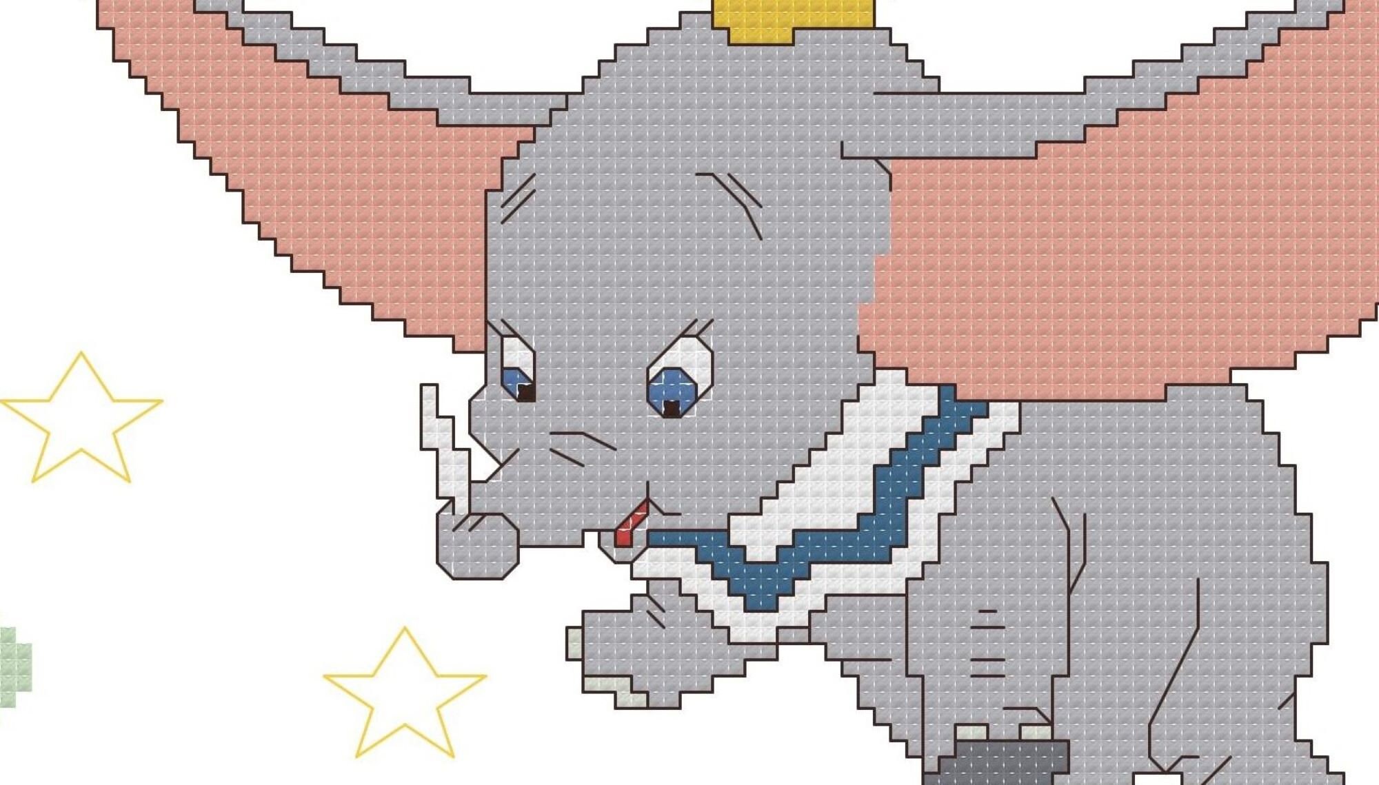 "dumbo" Cross Stitch Pdf Diagram - Etsy