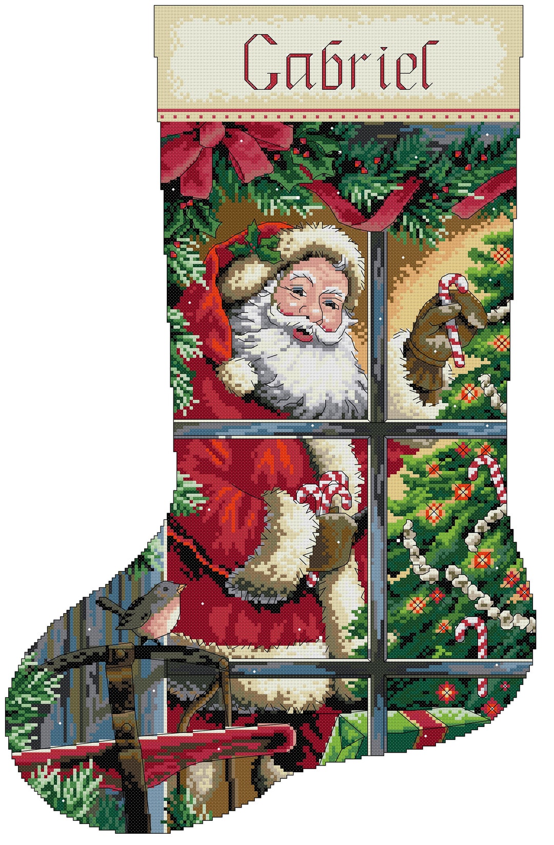 “santa Candy Cane” Boot - Etsy