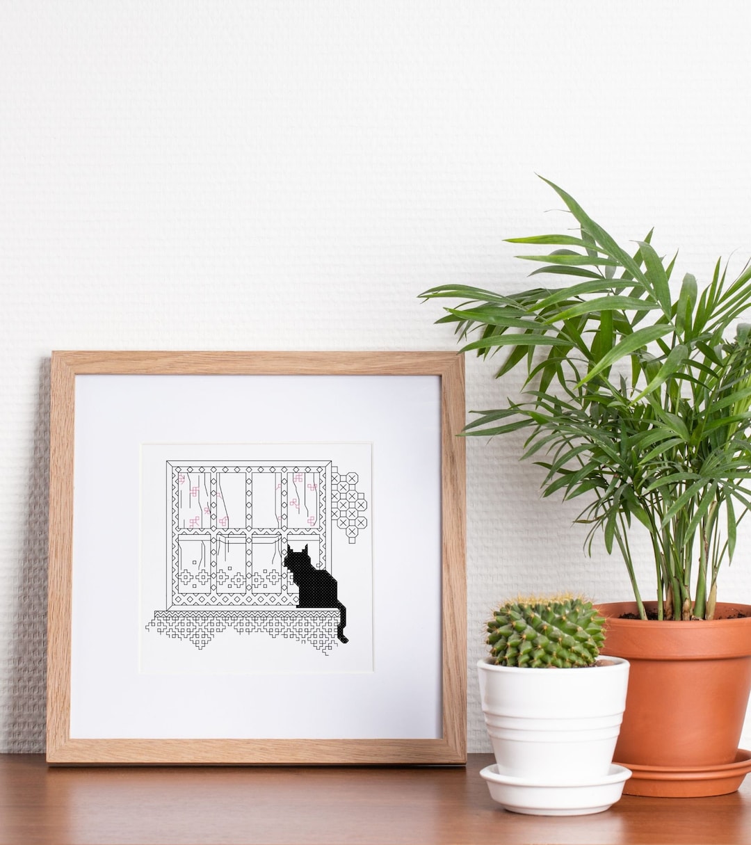 Tutorial to Download for Blackwork "cat at the Window" 01 - Etsy