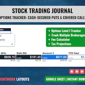 2025 Options Tracker | Stock Trading Journal | Profit Tracker | Options ...