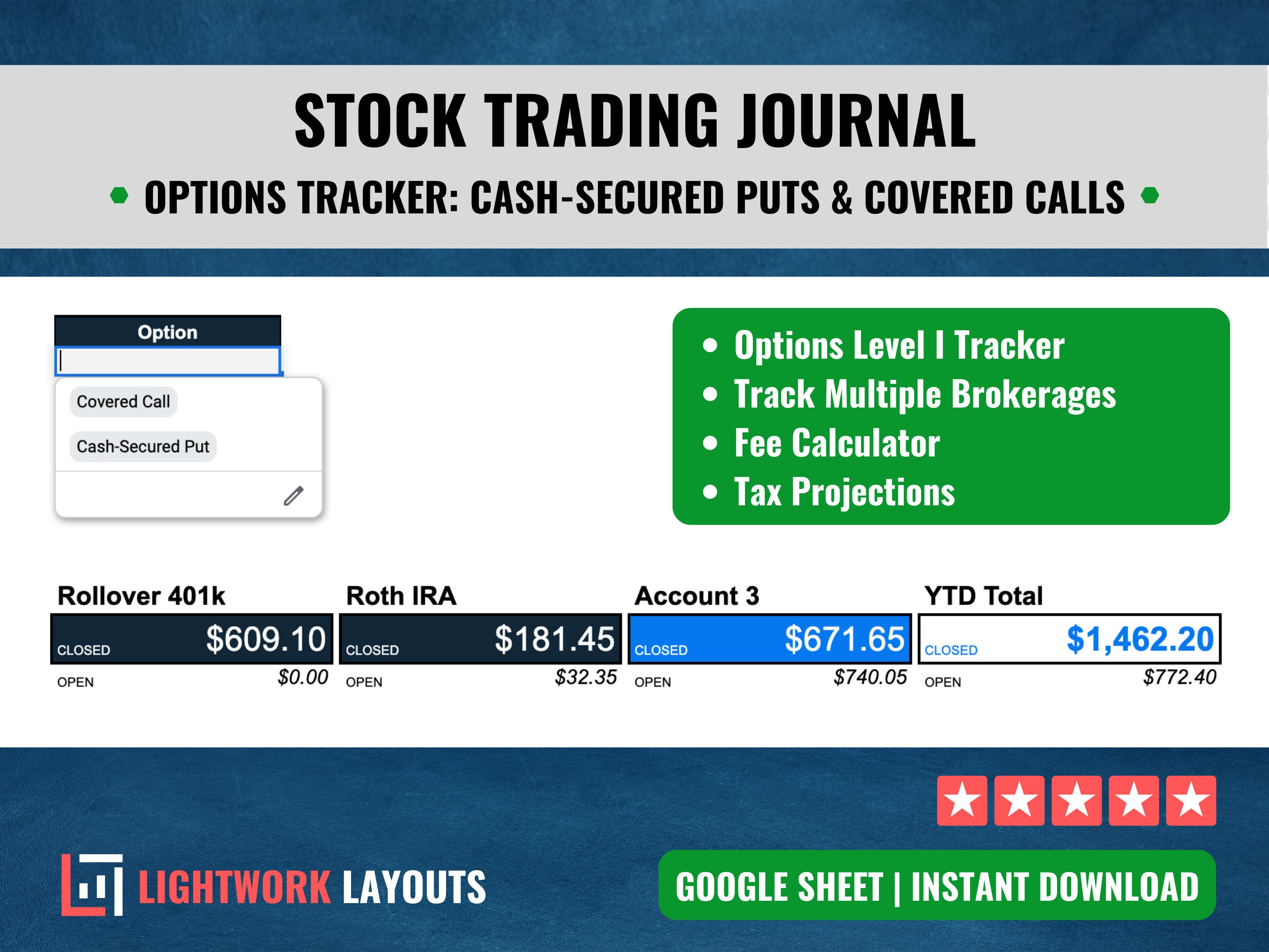 2025 Options Tracker | Stock Trading Journal | Profit Tracker | Options ...
