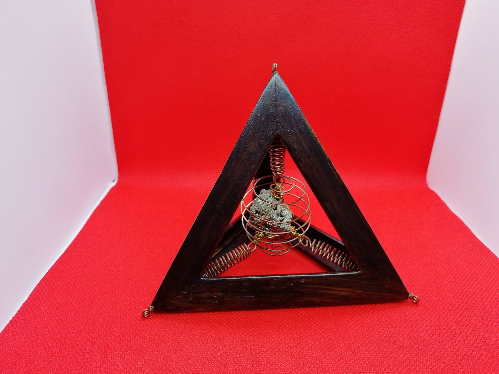 Wooden Pyramid With Pyrite (small) - Etsy