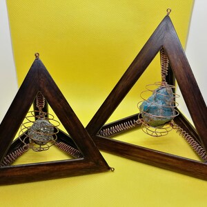 Wooden Pyramid With Pyrite (small) - Etsy