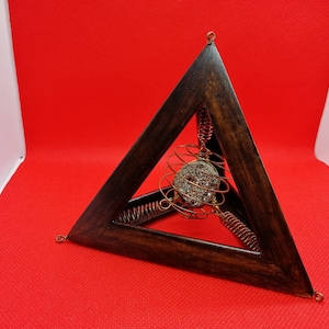 Wooden Pyramid With Pyrite (small) - Etsy