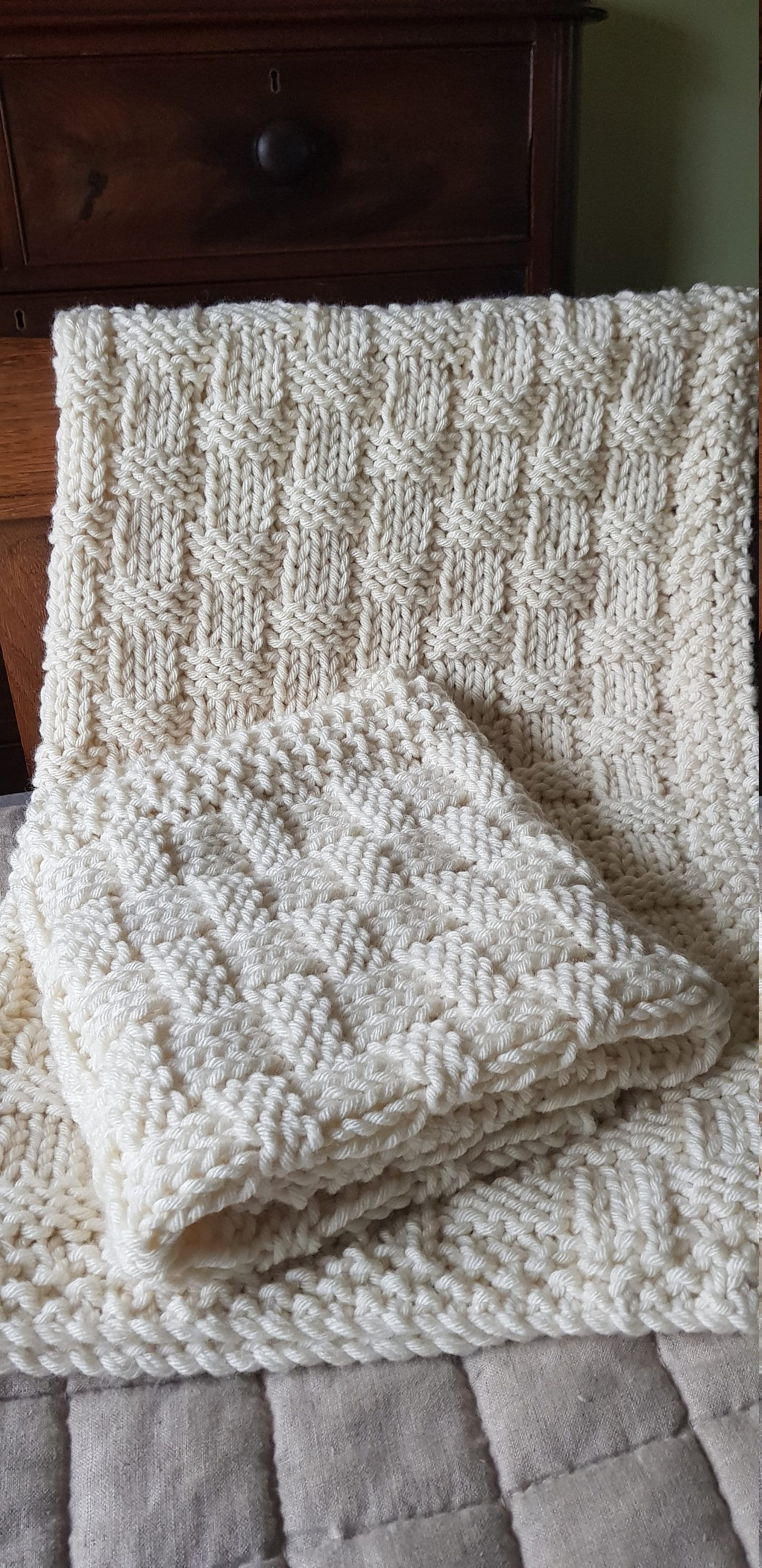Chunky Basket Stitch Baby Blanket Knitting Pattern (PDF Download) - Etsy