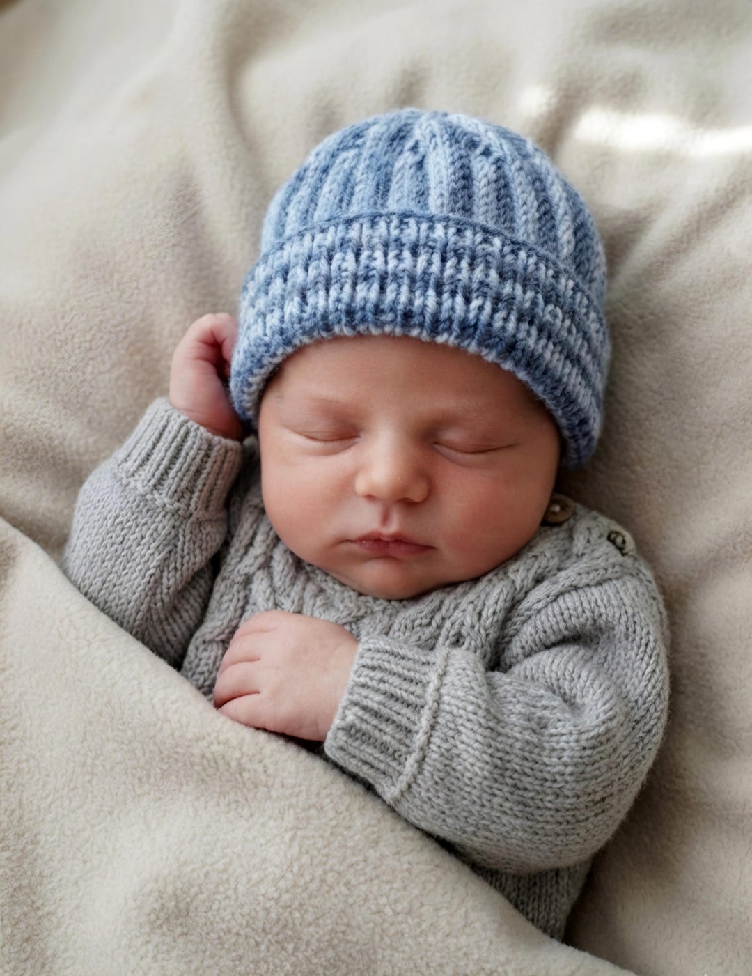 Knitting Pattern for a Two Way Striped Beanie - Toque - Newborn to ...