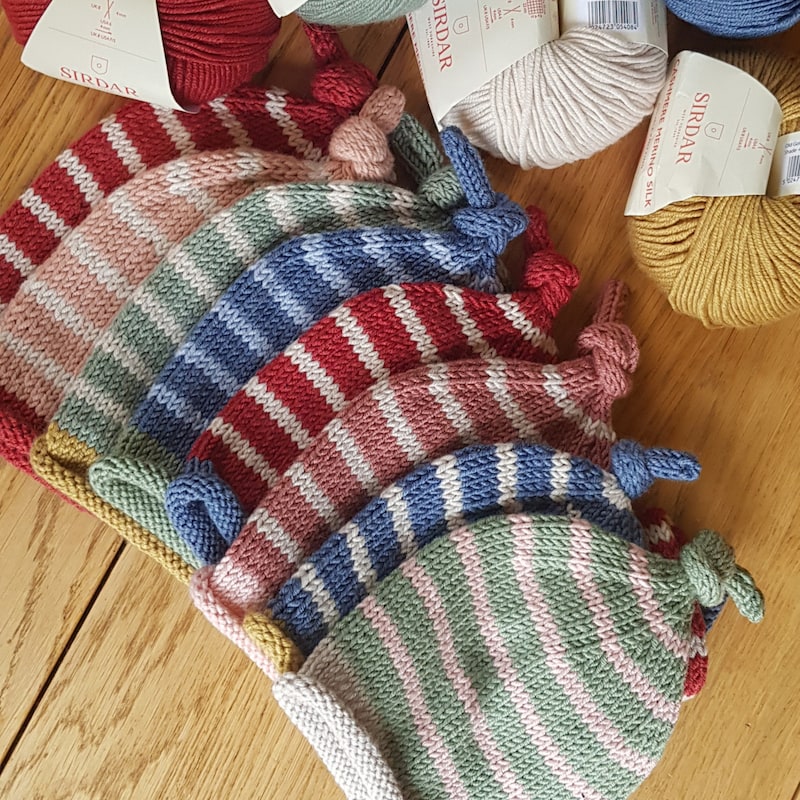 Striped Knit Hat - Etsy