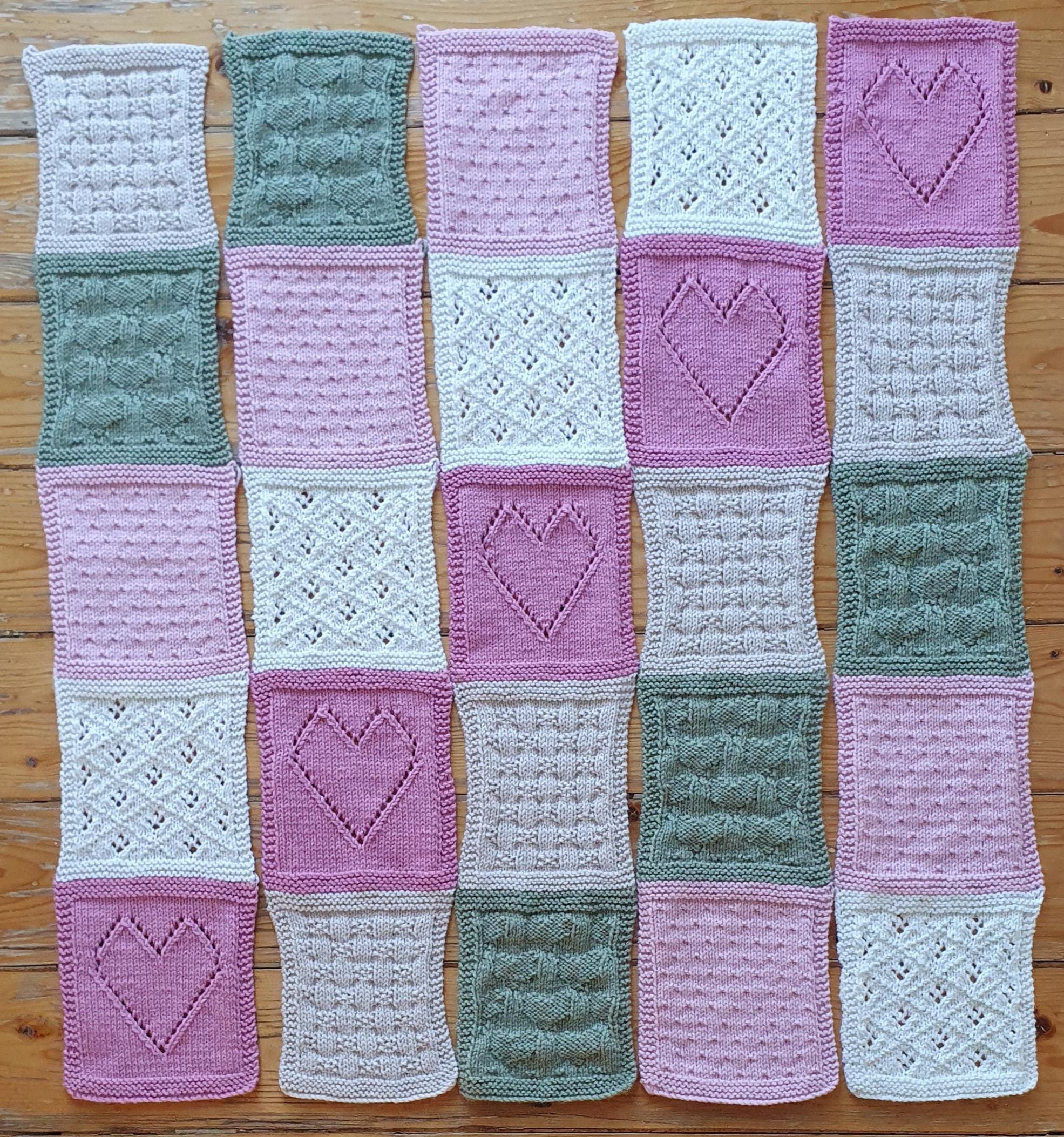 Pretty Patchwork Baby Blanket Knitting Pattern: Textured Knit, DK Yarn ...