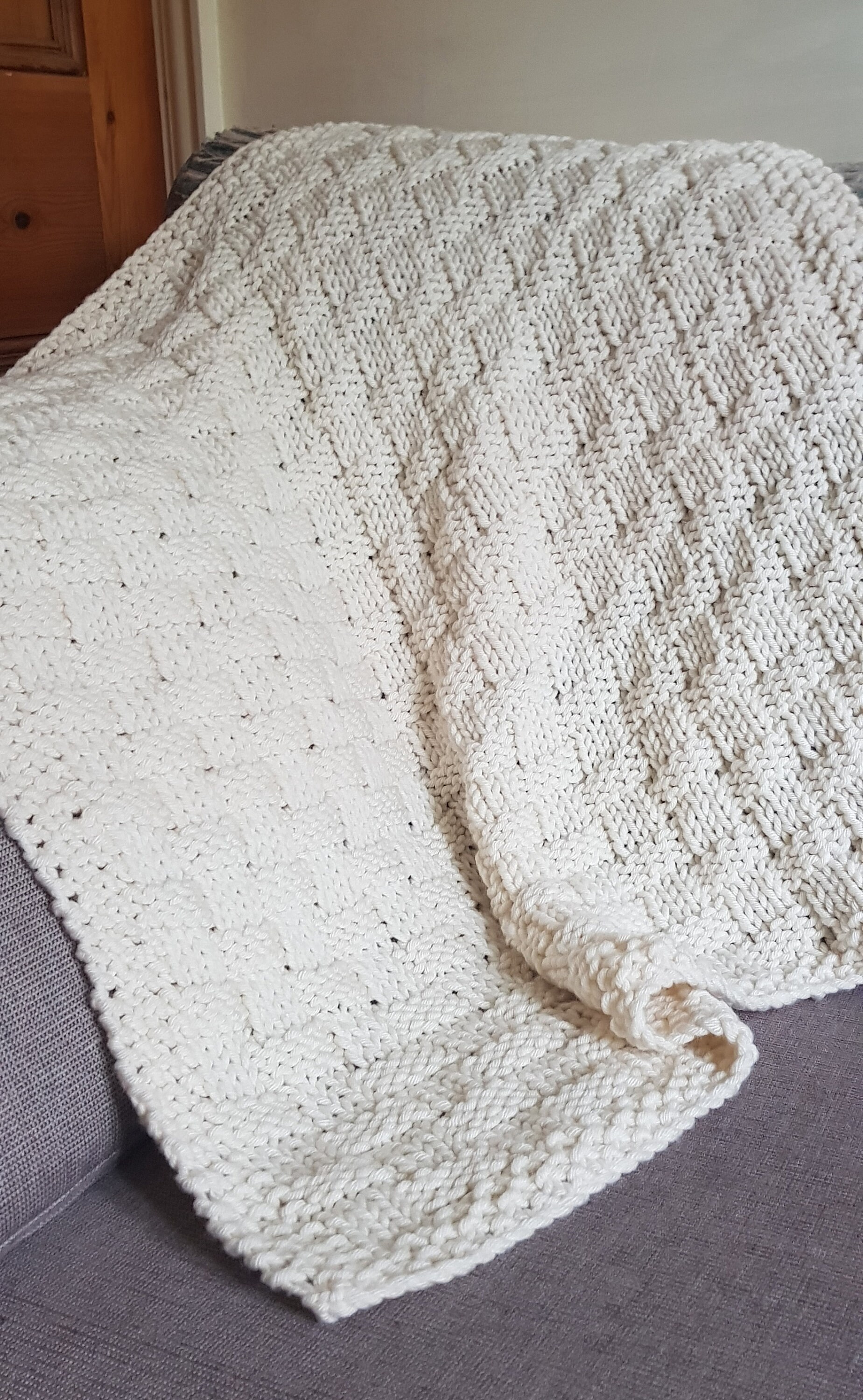 Chunky Basket Stitch Baby Blanket Knitting Pattern (PDF Download) - Etsy
