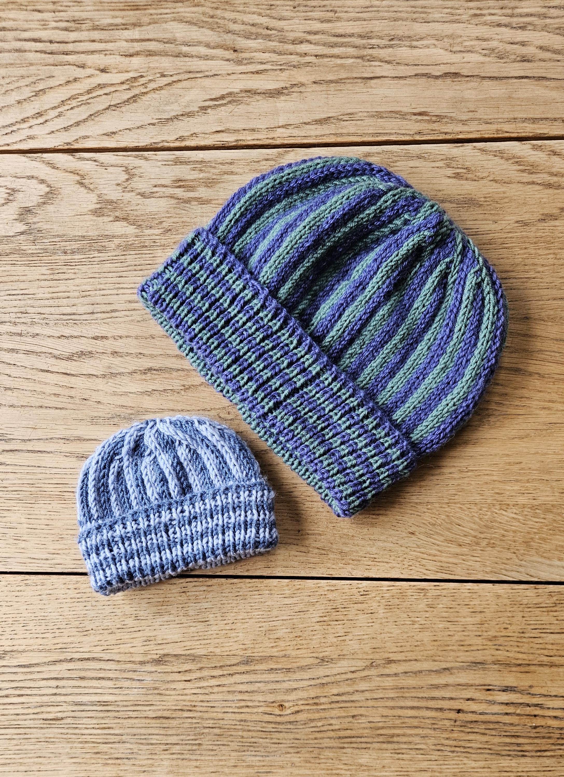 Knitting Pattern for a Two Way Striped Beanie - Toque - Newborn to ...