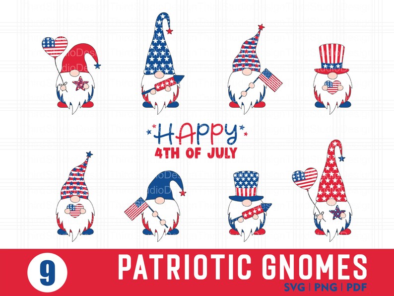 Patriotic Gnome Svg 4th of July Gnomes Svg Independence Day - Etsy