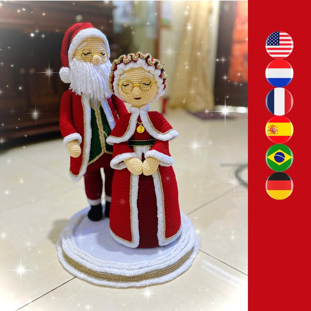 Santa & Lady Christmas Crochet Pattern - Santa Claus Crochet Pattern ...
