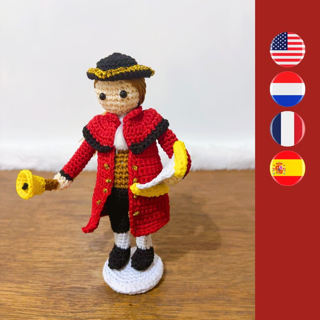 Jan the Town Crier Crochet Pattern - Town Announcer Crochet Pattern ...