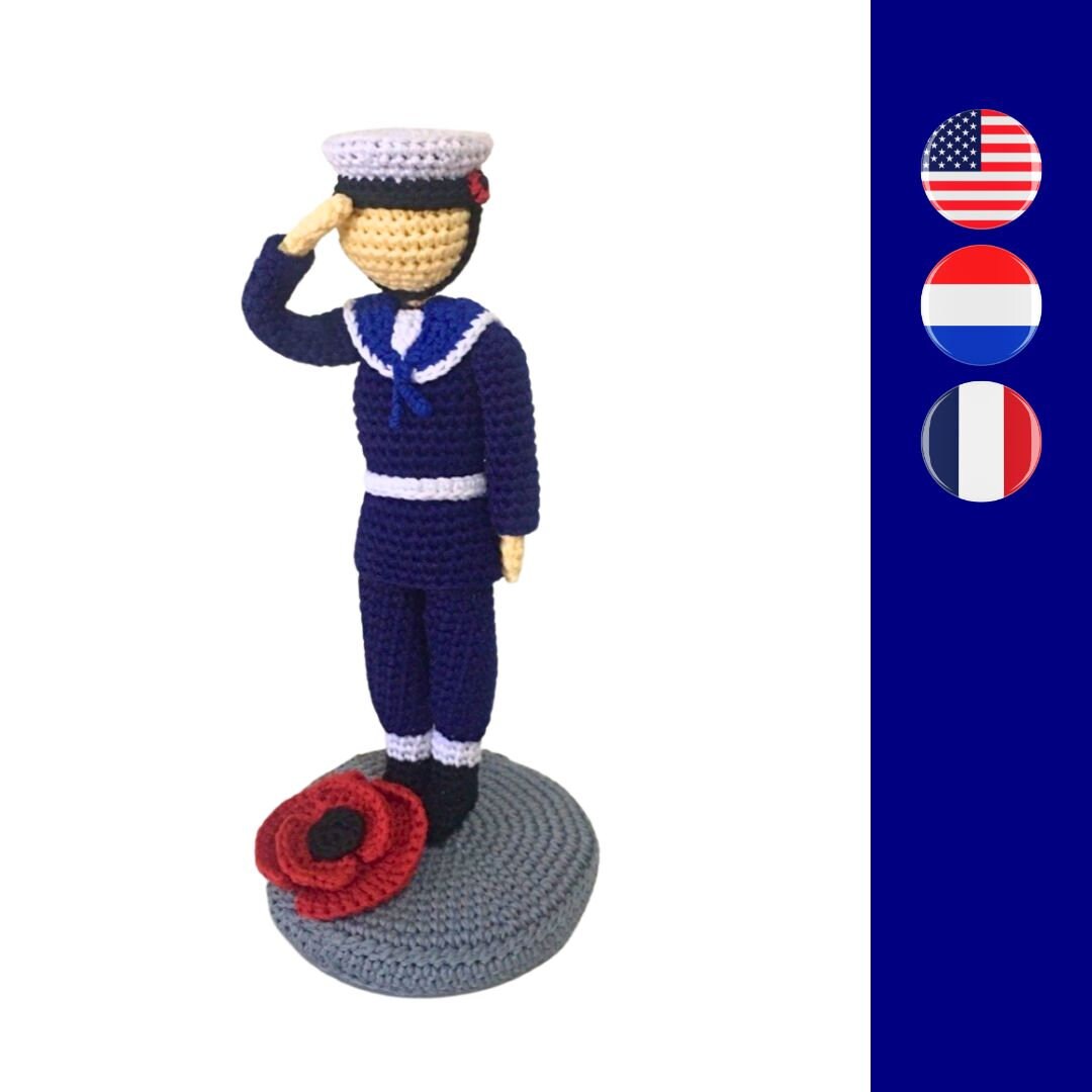 For the Fallen Navy Sailor Crochet Pattern Zeemacht Matroos Haakpatroon ...
