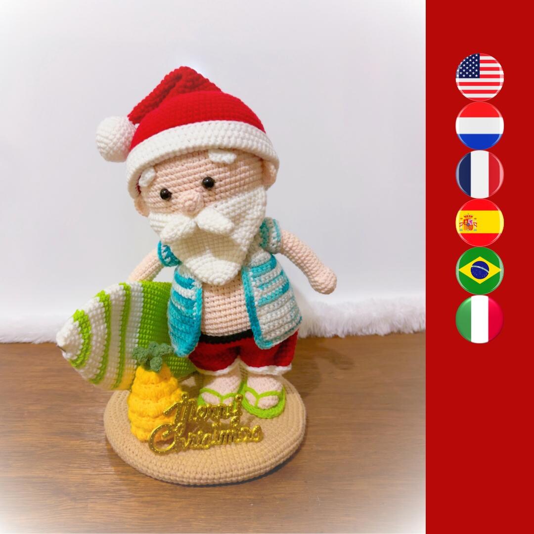 Tropical Santa Crochet Pattern Santa Claus Crochet Pattern Amigurumi ...