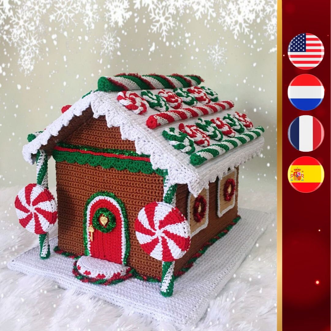 Crafty Gingerbread House Crochet Pattern peperkoekhuis Haakpatroon ...