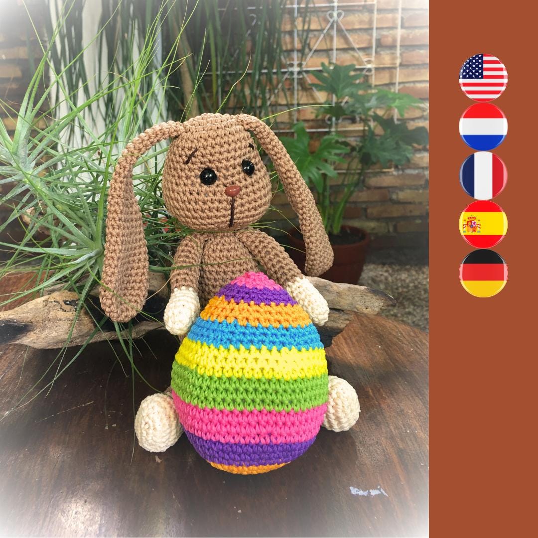 Pedro the Easter Bunny Digital Animal Doll Egg Crochet Pattern - Etsy