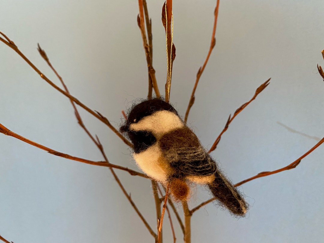 Needle Felted Chickadee Ornament - Etsy