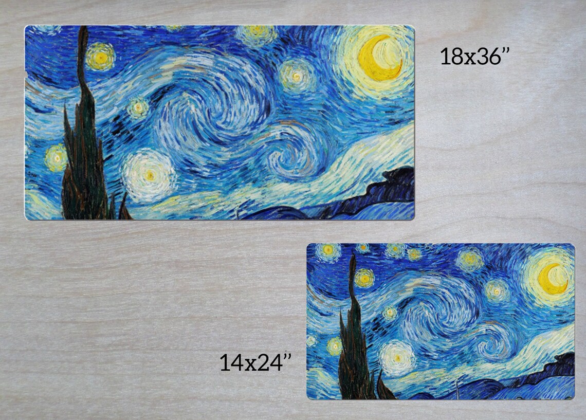 Starry Night Desk Mat Van Gogh Keyboard Mat Aesthetic - Etsy