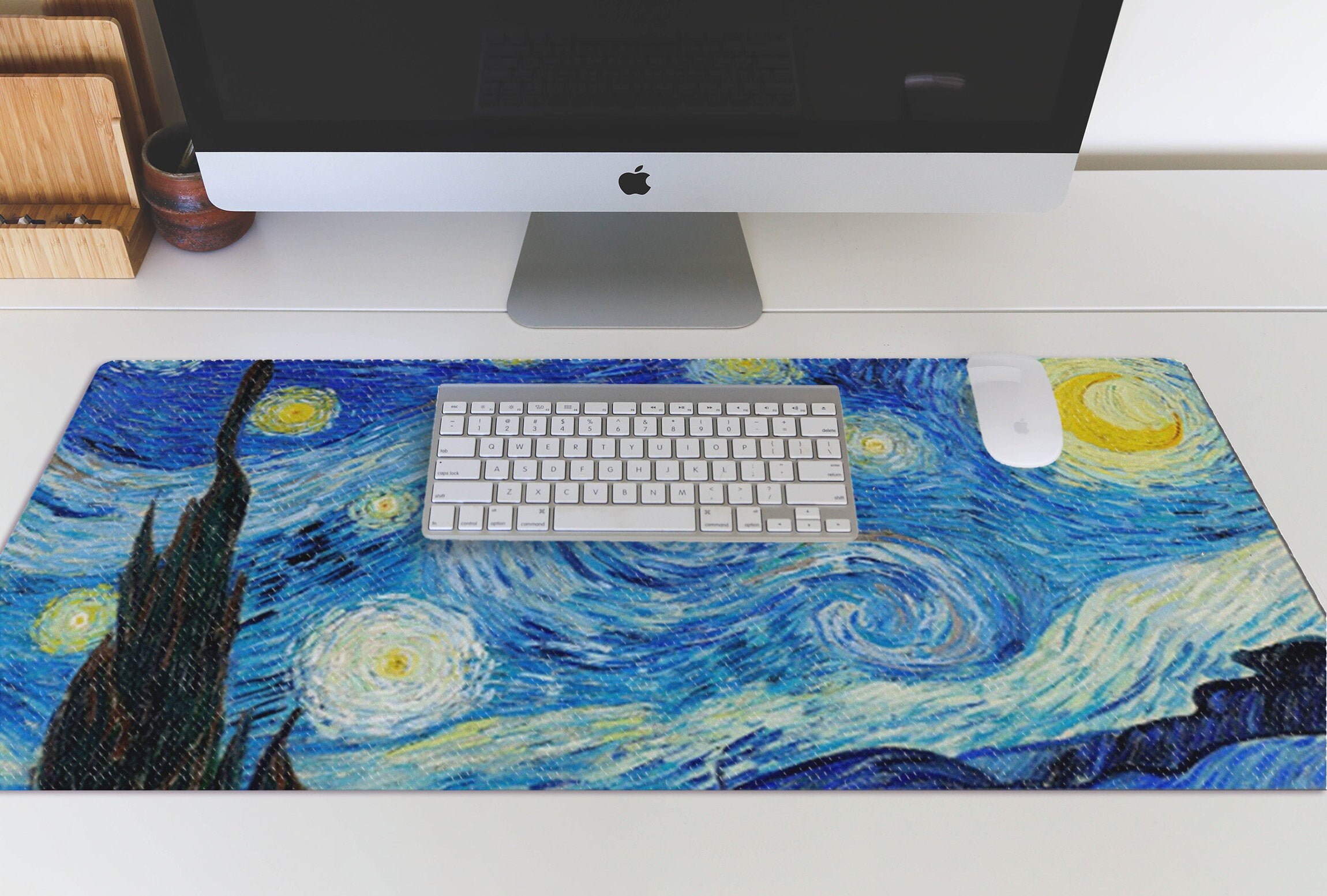 Starry Night Desk Mat Van Gogh Keyboard Mat Aesthetic Office ...
