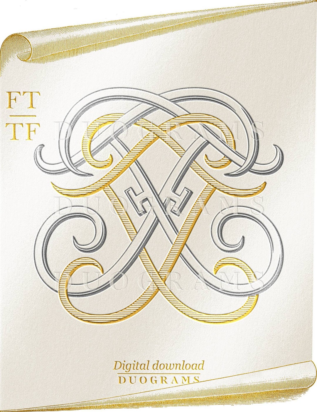 Wedding Monogram FT TF Monogram SVG - Etsy