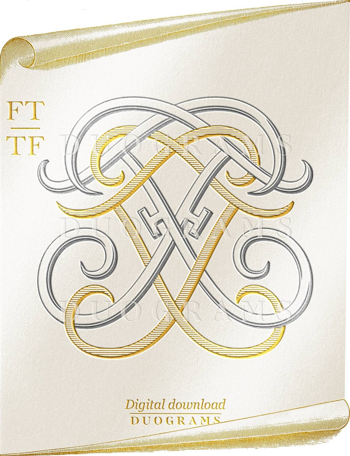 Wedding Monogram FT TF Monogram SVG - Etsy