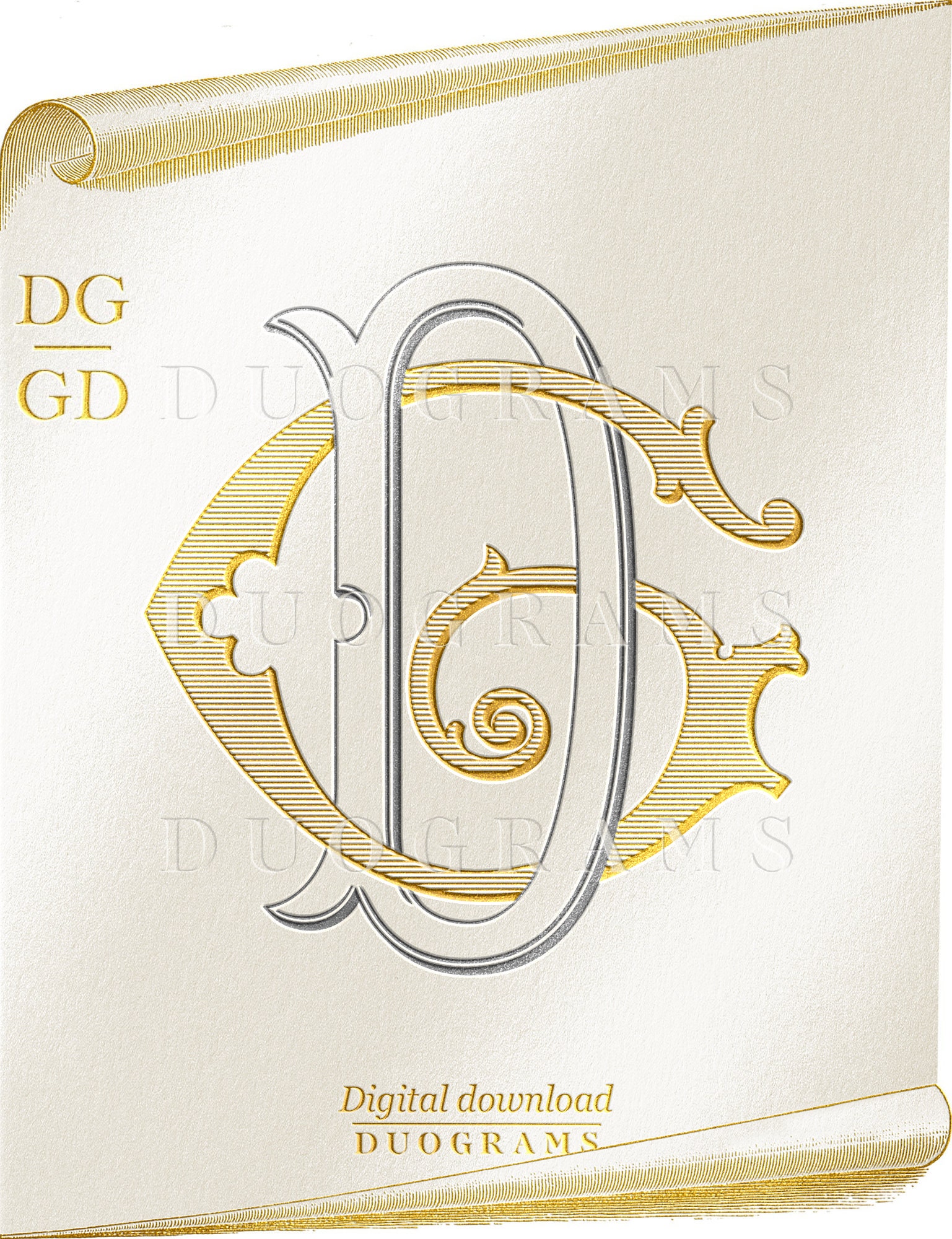 DG GD Wedding Monogram Logo Design D G Intertwined Monogram G D ...