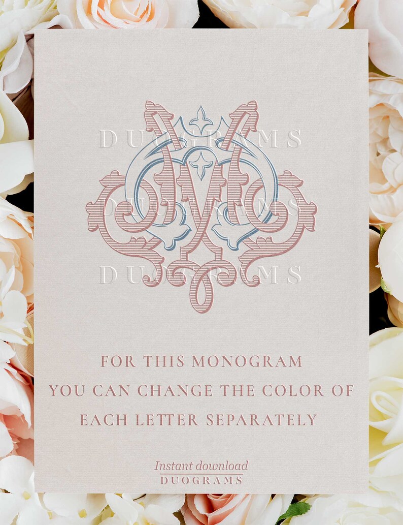 CM MC Wedding Monogram Logo Design C M Two Letter Monogram M C Digital ...