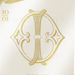Vintage Monogram Design IO OI Monogram Wreath SVG Digital Download - Etsy