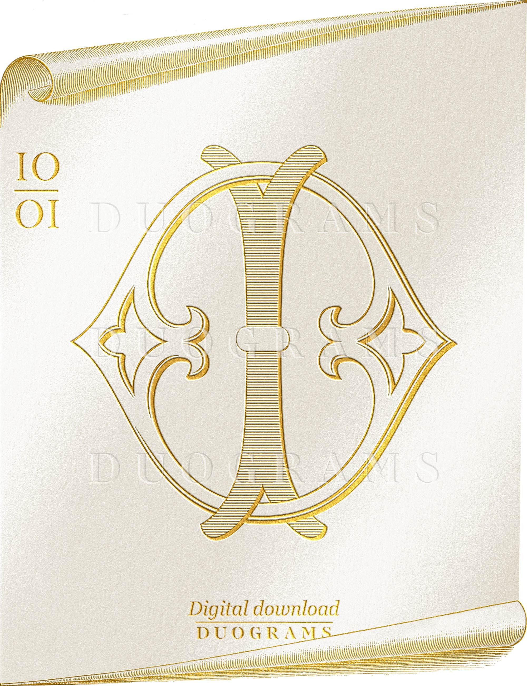 Vintage Monogram Design IO OI Monogram Wreath SVG Digital Download - Etsy