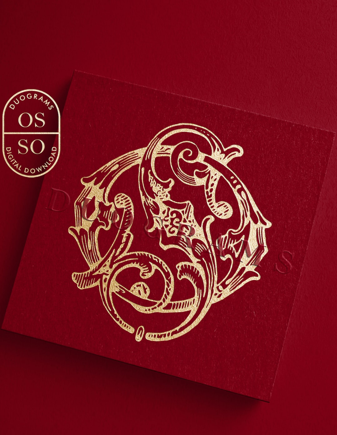 OS SO Vintage Monogram Logo Design O S Digital Download SVG - Etsy