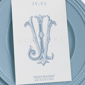 Two Letter Monogram Logo JV or VJ Interlocking Monogram Design J V ...