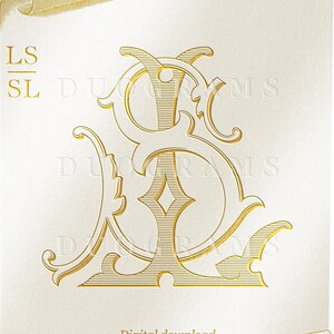 Wedding Monogram Logo Design LS SL Monogram Wreath SVG Digital Download ...