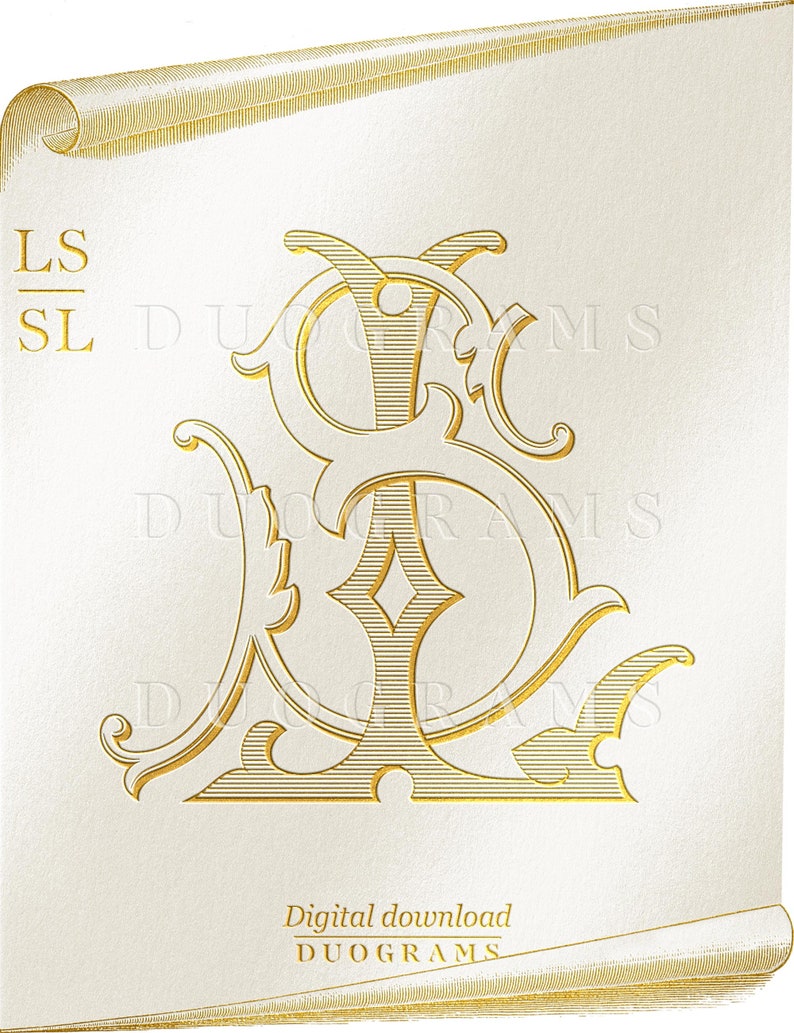 Wedding Monogram Logo Design LS SL Monogram Wreath SVG Digital Download ...