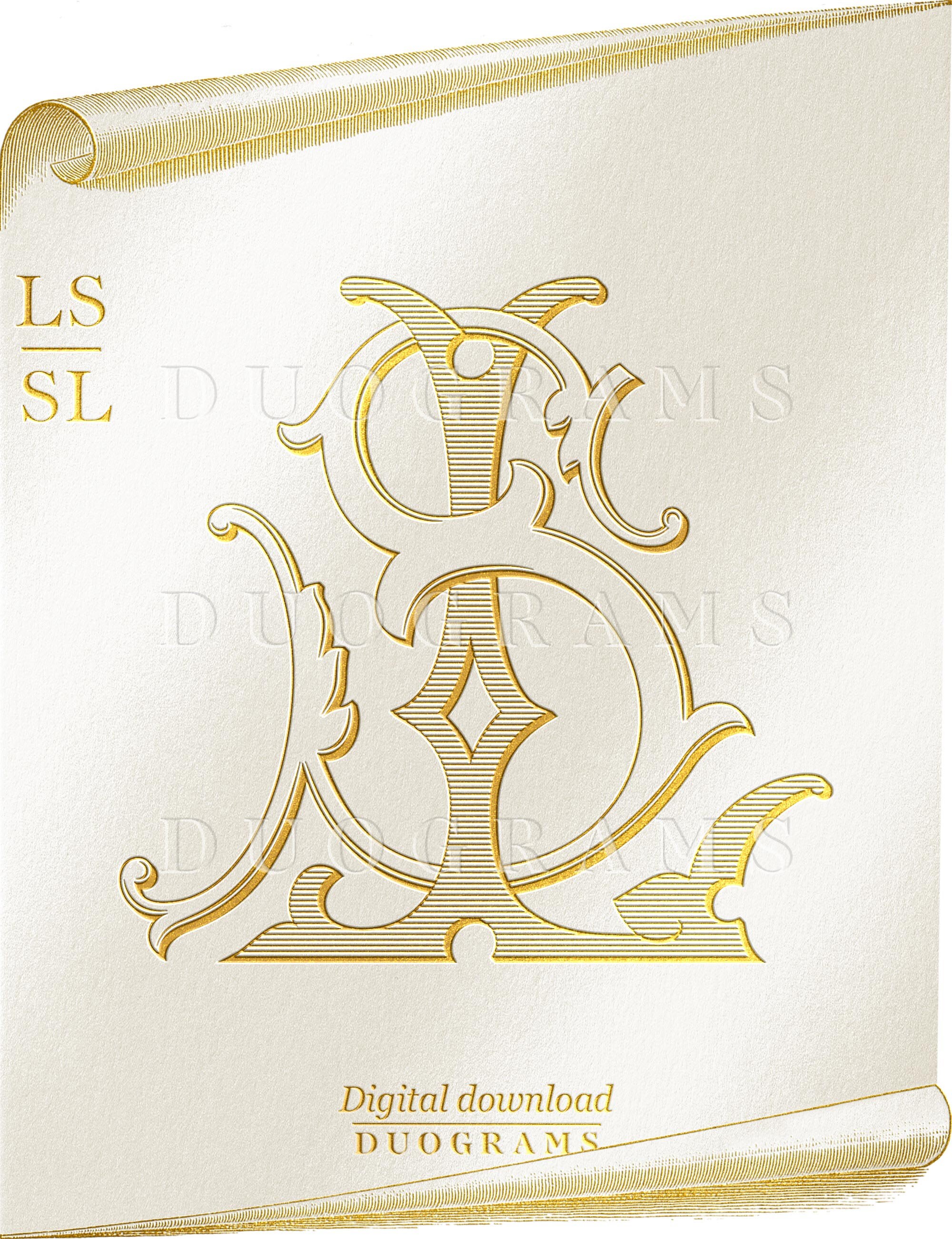 Wedding Monogram Logo Design LS SL Monogram Wreath SVG Digital Download ...