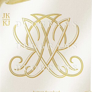 JK - KJ Vintage Monogram - Wedding Monogram - Digital - SVG - Double ...